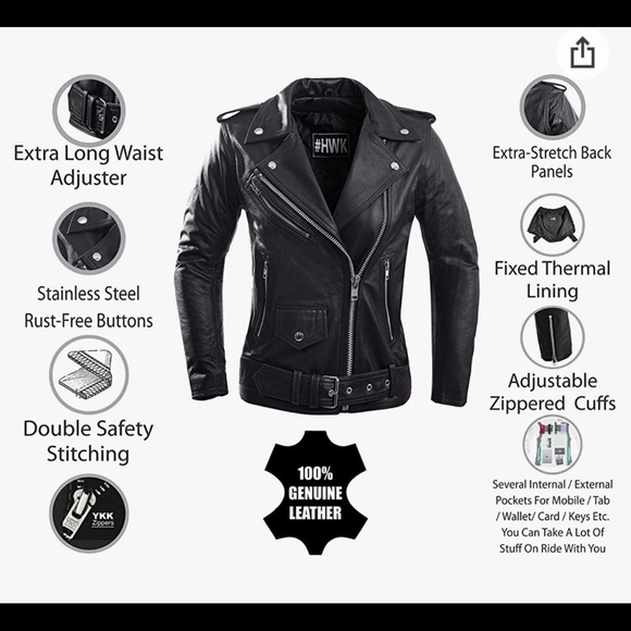 Hawk Motor Sports | Jackets & Coats | Genuine Leather Jacket | Poshmark